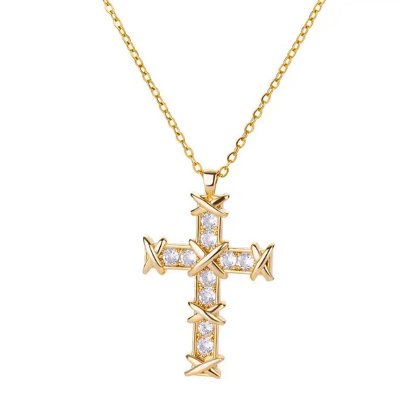 Jewelry | New Womens Girls Gold Cross Necklace Jewelry Gift | Poshmark